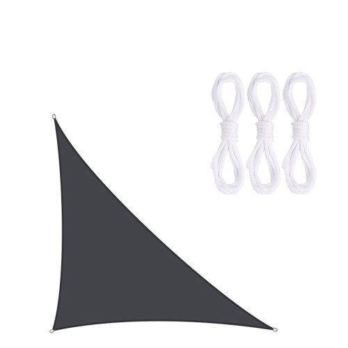 (Black, 3m x 3m x 4.3m) Youngshion Right-angled Triangle Sun Shade Sail ...