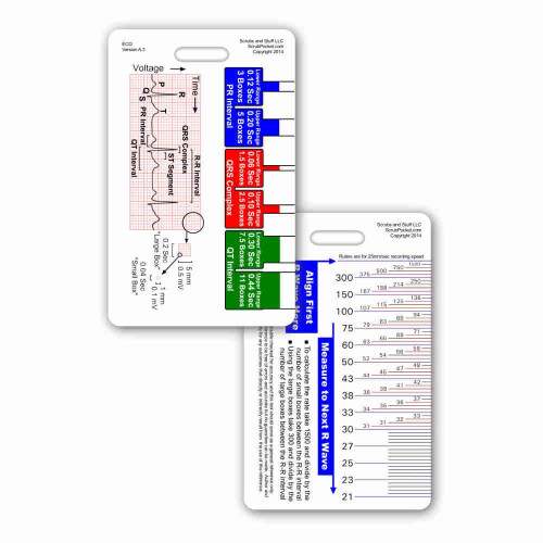 EKG Ruler Vertical Badge ID Card Pocket Reference Guide ECG on OnBuy