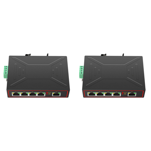 2X 5 Ports 100M Industrial Network Switch RJ45 Hub Internet Splitter ...
