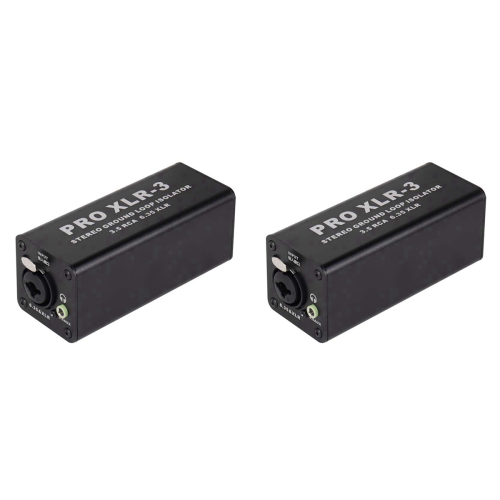 2X PRO XLR-3 Stereo Ground Loop Isolator 3.5 6.35 XLR Audio Noise ...