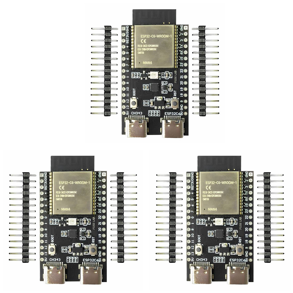 3X ESP32-C6-DevKitC-1-N4 ESP32-C6 Development Board Core RISC-V WiFi Module Type-C on OnBuy