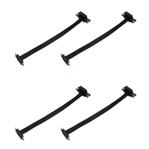 4X PCIE X1 Riser Cable Dual 90 Degree Right Angle PCIe 3.0 to Extension ...