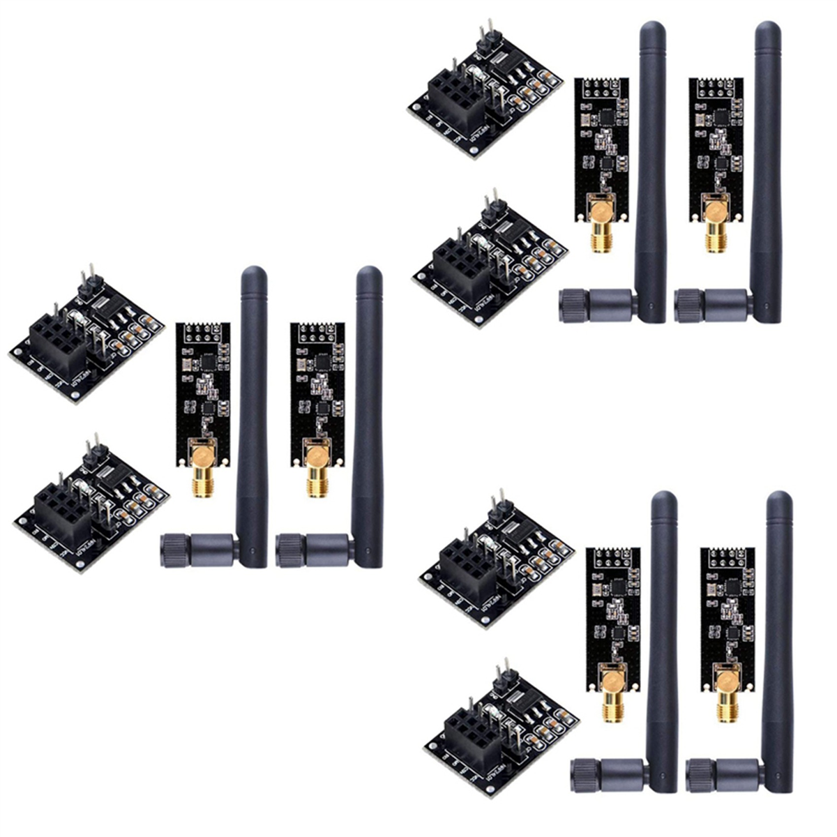 6Pcs NRF24L01+PA+LNA RF Transceiver Module with SMA Antenna 2.4 GHz ...