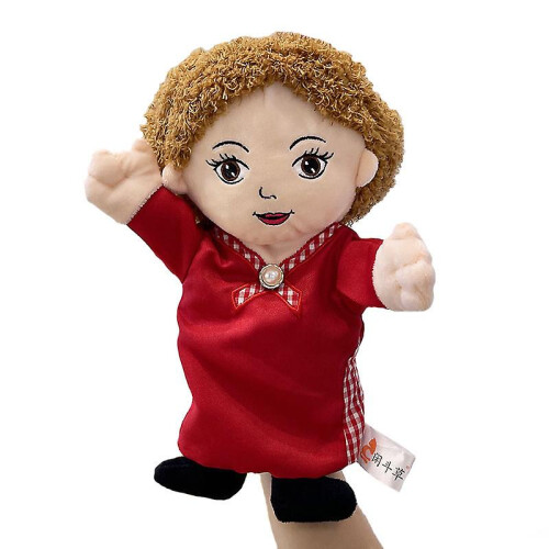 (30cm, Mother) 2023 New Curly Hair Family Hand Puppet Plush Toy ...
