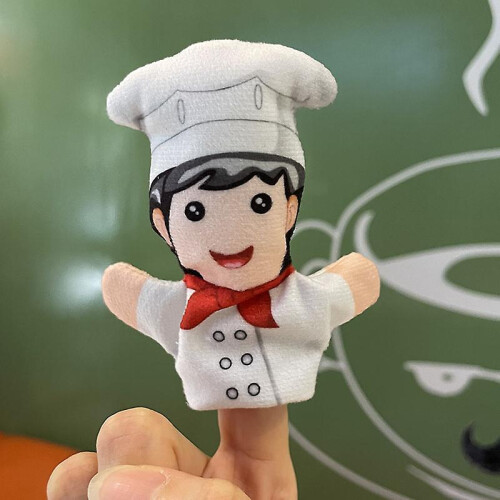 (9cm, chef) 2023 New Plush Finger Puppet Police Uncle Cute Trumpet Mini ...