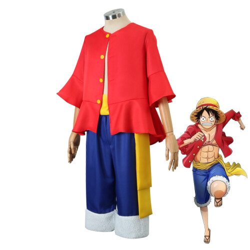 (M, Without Hat Set) One Piece Luffy Cosplay Costume Party Fancy Dress ...