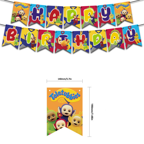 (Banner) Teletubbies Theme Kid Birthday Party Cartoon Decoration Set ...