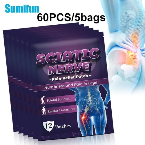(as the picture, 60pcs) Sumifun Sciatic Nerve Pain Relief Patch Muscle ...