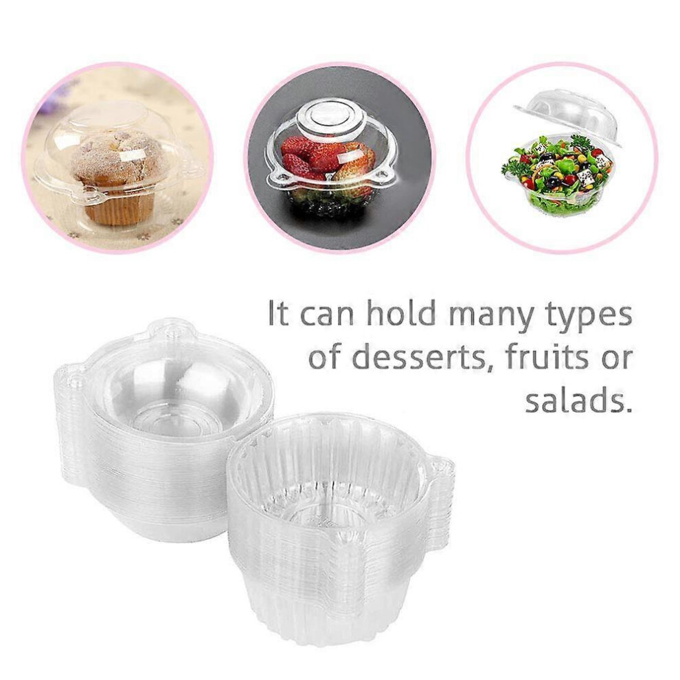 Disposable Clear Plastic Dome Holders Cases Individual Cupcake Boxes ...