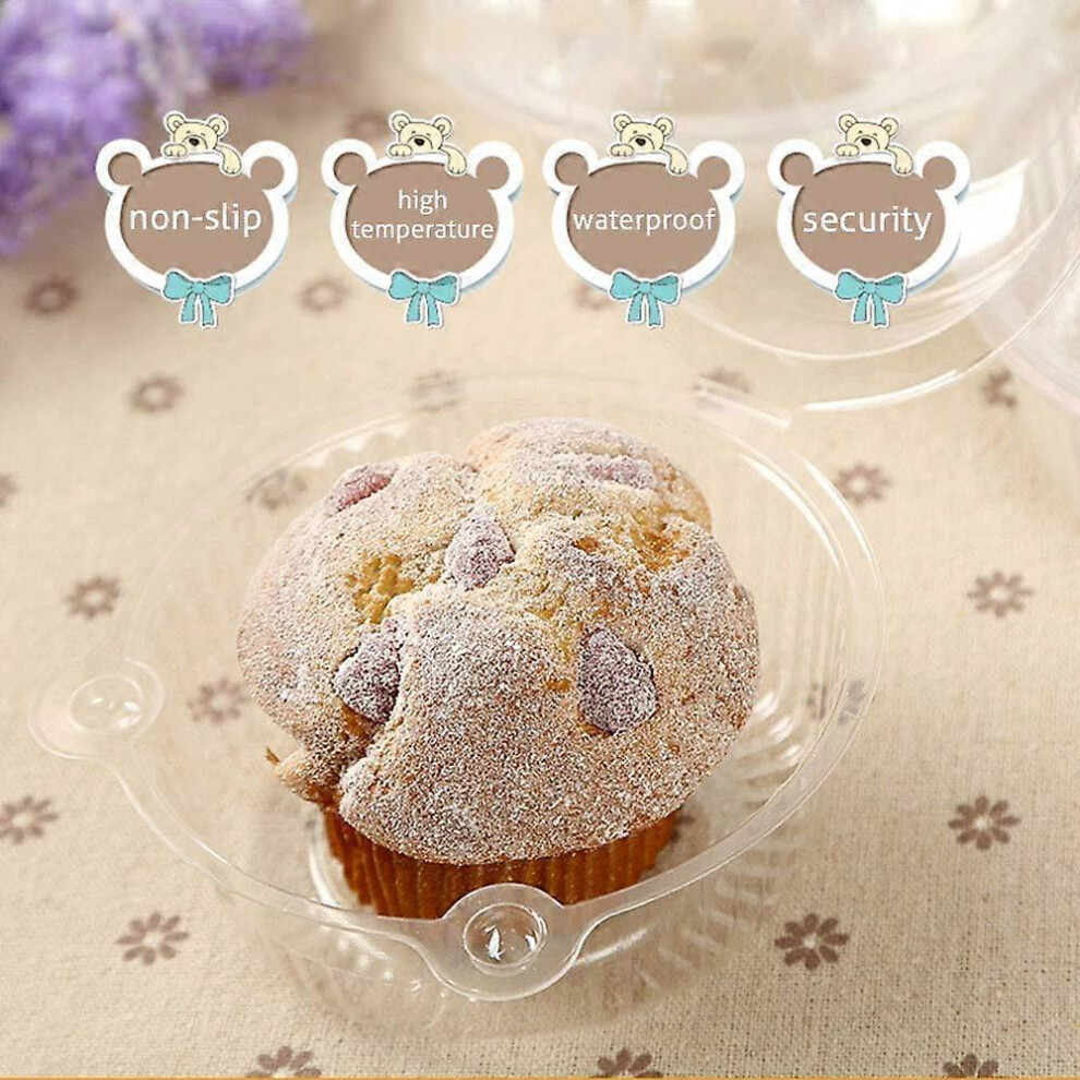 Disposable Clear Plastic Dome Holders Cases Individual Cupcake Boxes ...