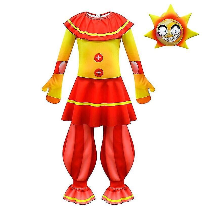 (160 (for 150-160cm), Red) Sundrop Fnaf Moondrop Boss Clown Dress Mask ...