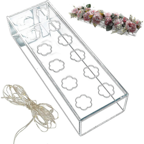 (30*10*6.5cm with lights) Acrylic Flower Box,vases For Centerpieces ...