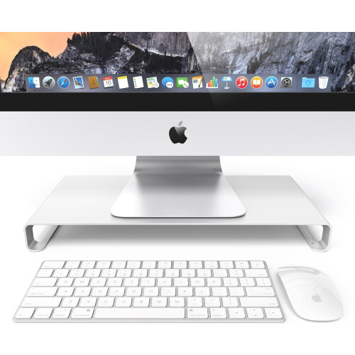 Monitor Stand Lifter, Silver Aluminum Metal Desk Stand for iMac Stand ...