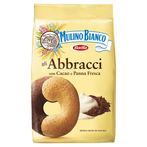 Barilla Mulino Bianco Abbracci Biscuits, Chocolate and Cream, Pack of ...