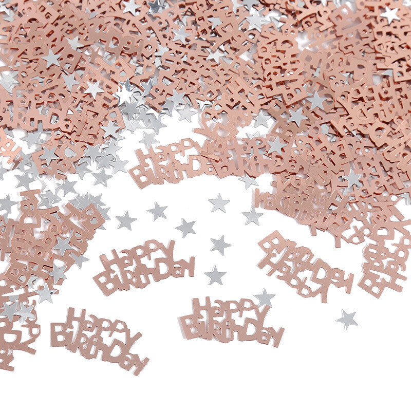 Lot de 2400 confettis « Joyeux anniversaire » + étoiles – Décoration de table pour anniversaire ...