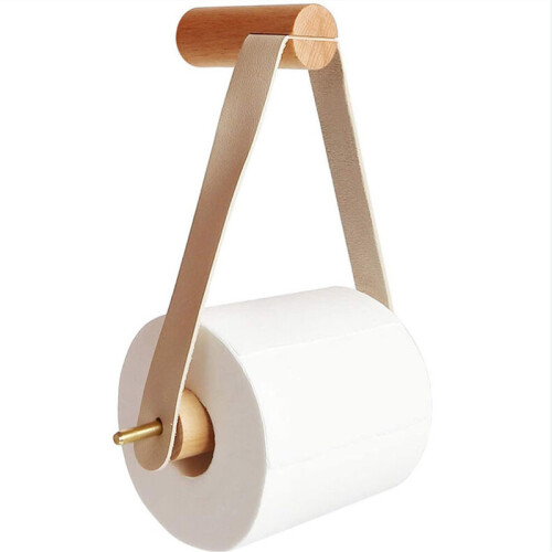 Portarrollos de papel de madera creativo para ba?o, dispensador de toallas de papel, caja para ...