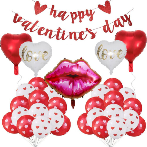 Feliz d?a de San Valent?n Confesiones de San Valent?n Conjunto de globos de aluminio con forma ...