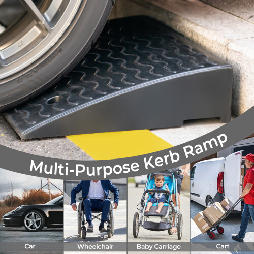 2 Pack Curb Ramp 48cm x 42cm Rubber Threshold Car Wheelchairs Ramps on ...