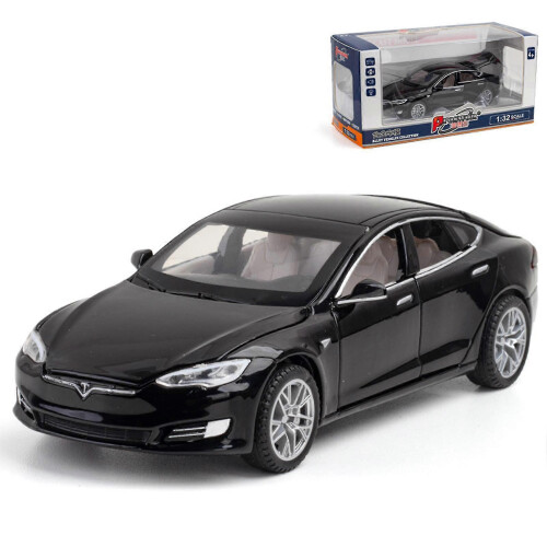 (Black) Tesla Model S Car Toy Model With Light & Openable Door Musical ...