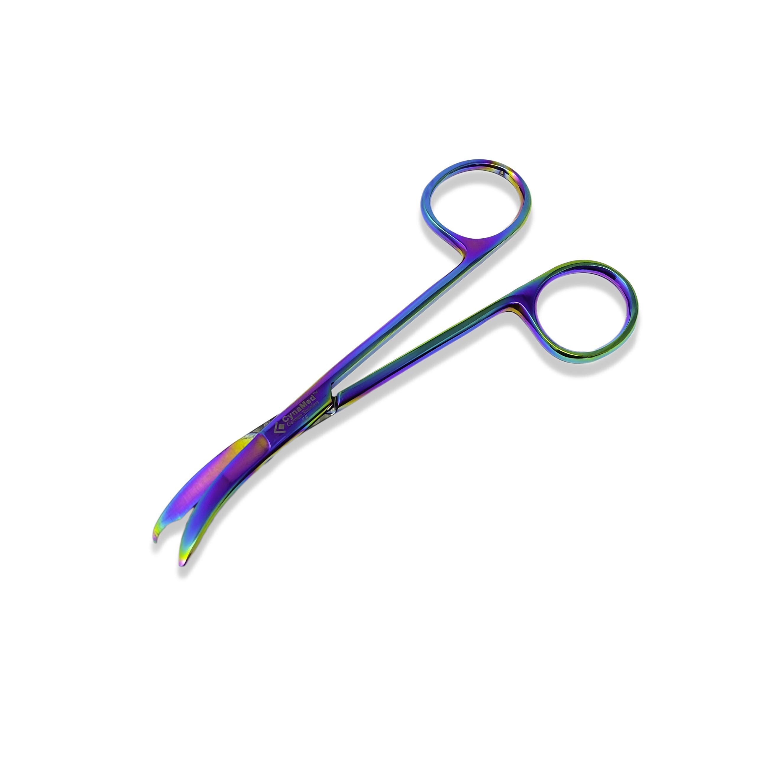 cynamed Suture Stitch Scissors with MulticolorRainbow Titanium coating ...