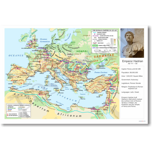 Ancient Rome: The Roman Empire under Hadrian - Classroom Poster on OnBuy