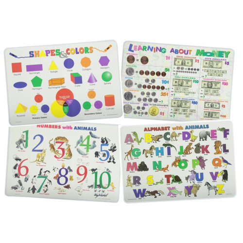 Painless Learning Educational Placemats Sets Learning About Money ...