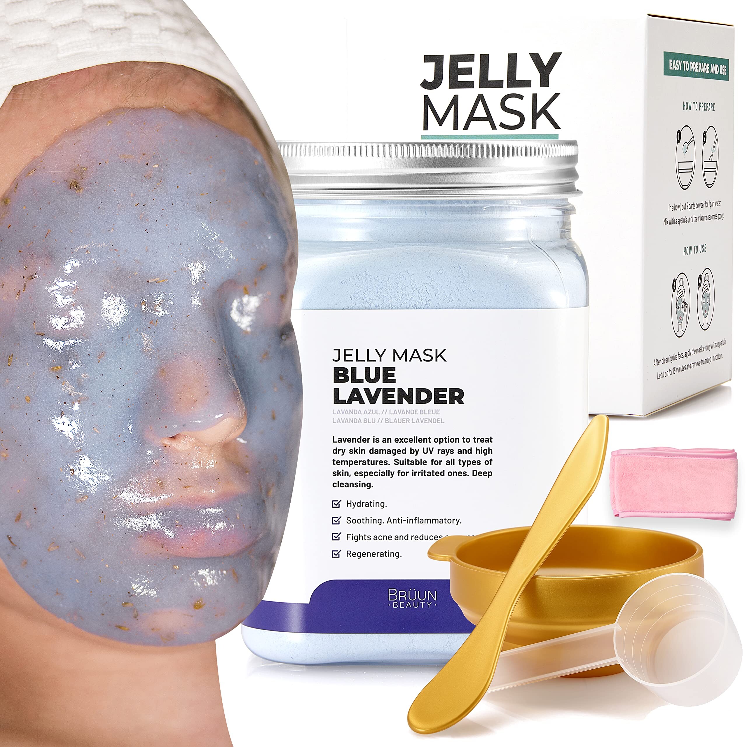 BRAUN Jelly Mask Jar Blue Lavender Peel-Off Face care Rubber Mask 23 fl ...