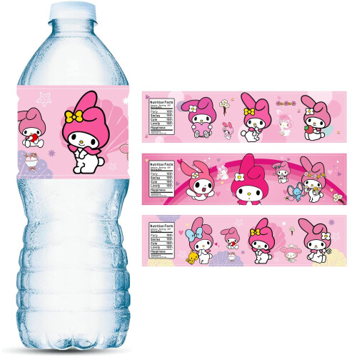 24PCS Melody Water Bottle Labels Melody Birthday Party Supplies Party ...