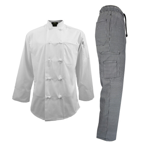 Natural Uniforms Men's Chef Uniform Set - Chef Coat and Cargo Pants Se ...