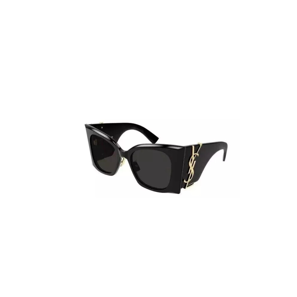 Saint Laurent Sunglasses SL M119 BLAZE-001 Black Gold YSL LOGO Cat Eye ...