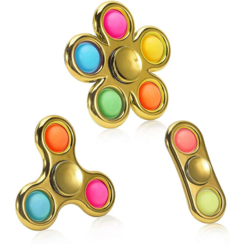 3 Pack Pop Fidget Spinner, Push Pop Bubble Fidget Spinner, Simple ...