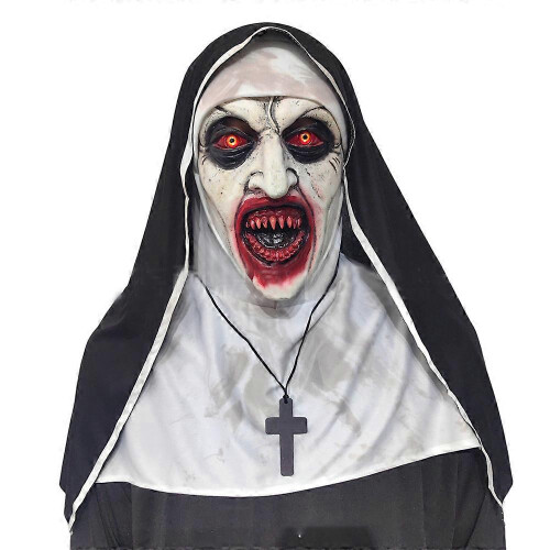 (A)Halloween The Nun Valak Cosplay Horror Latex Mask Creepy Full Head ...