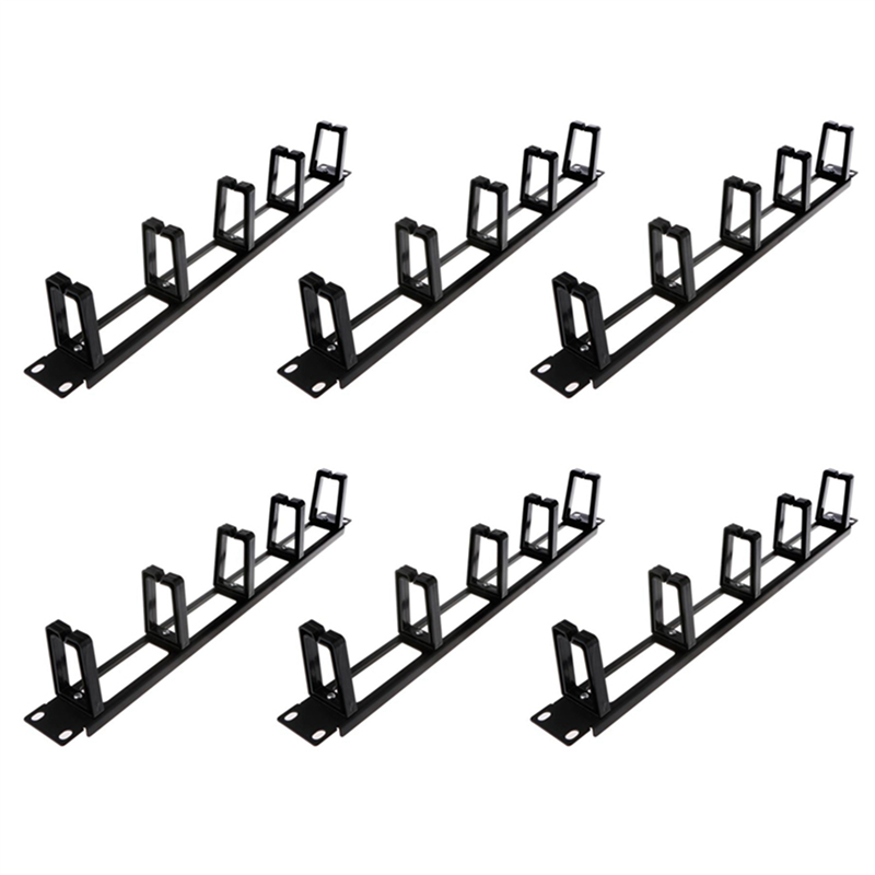 6X 19 Inch 1U Rack Cabinets Cable Management Network Organizer Hollow ...
