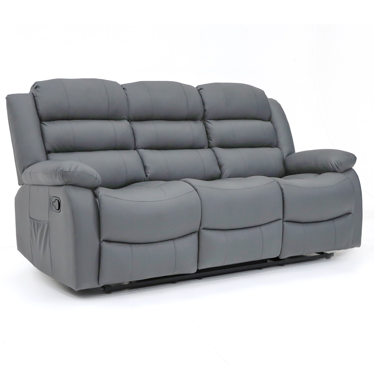 (3 Seater, Grey) TU Recliner Black and Grey Sofa With Cup Holders on OnBuy