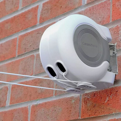 30m Double Clothes Reel Washing Line Retractable Wall Mounted Indoor ...