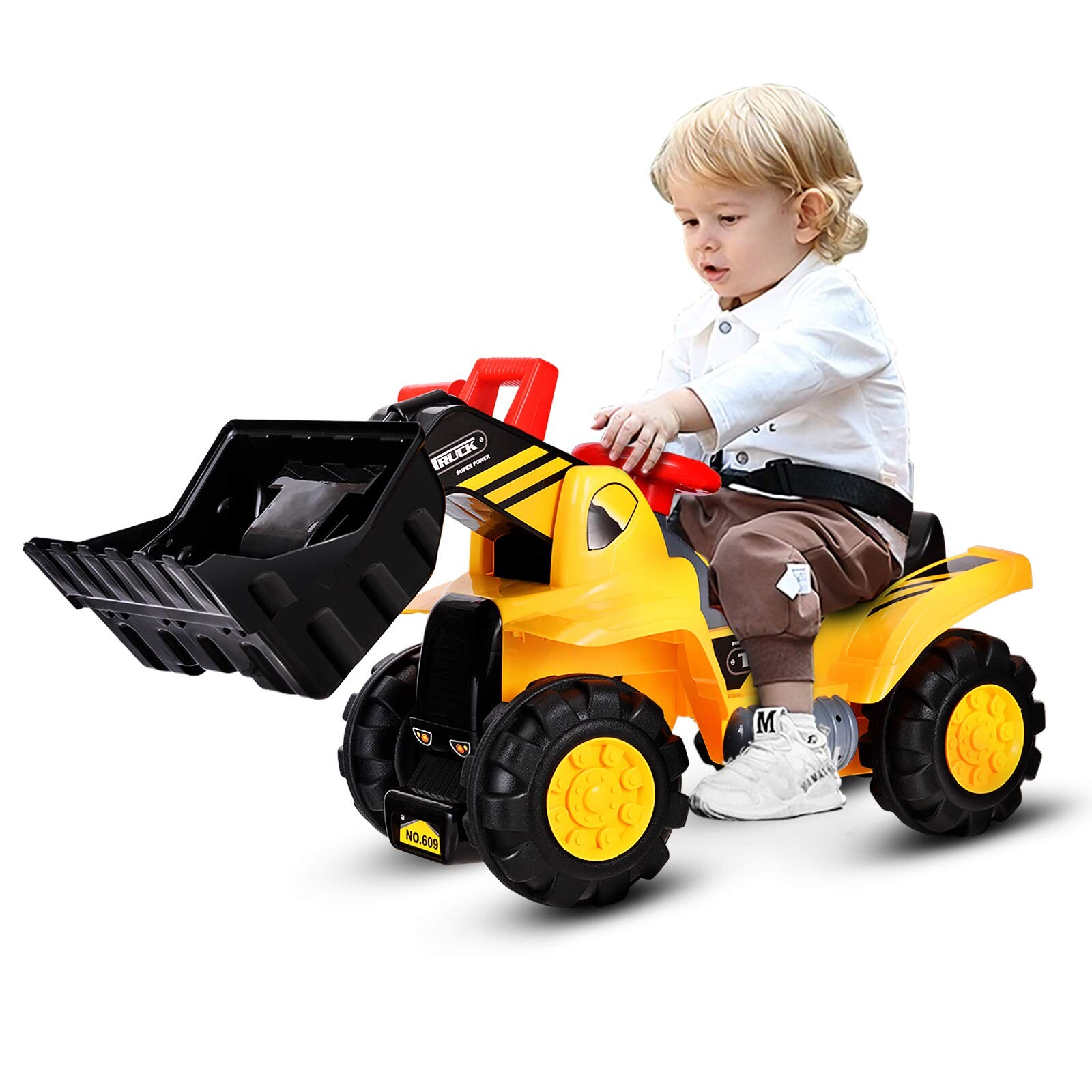 Giantex Ride On Bulldozer Truck for Kids Excavator Digger Construction ...