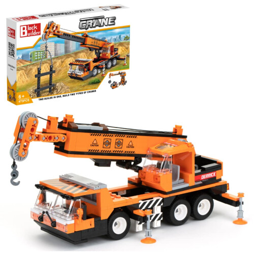 Block Builder Mobile Crane Building Block Set (475pcs) and Construction ...