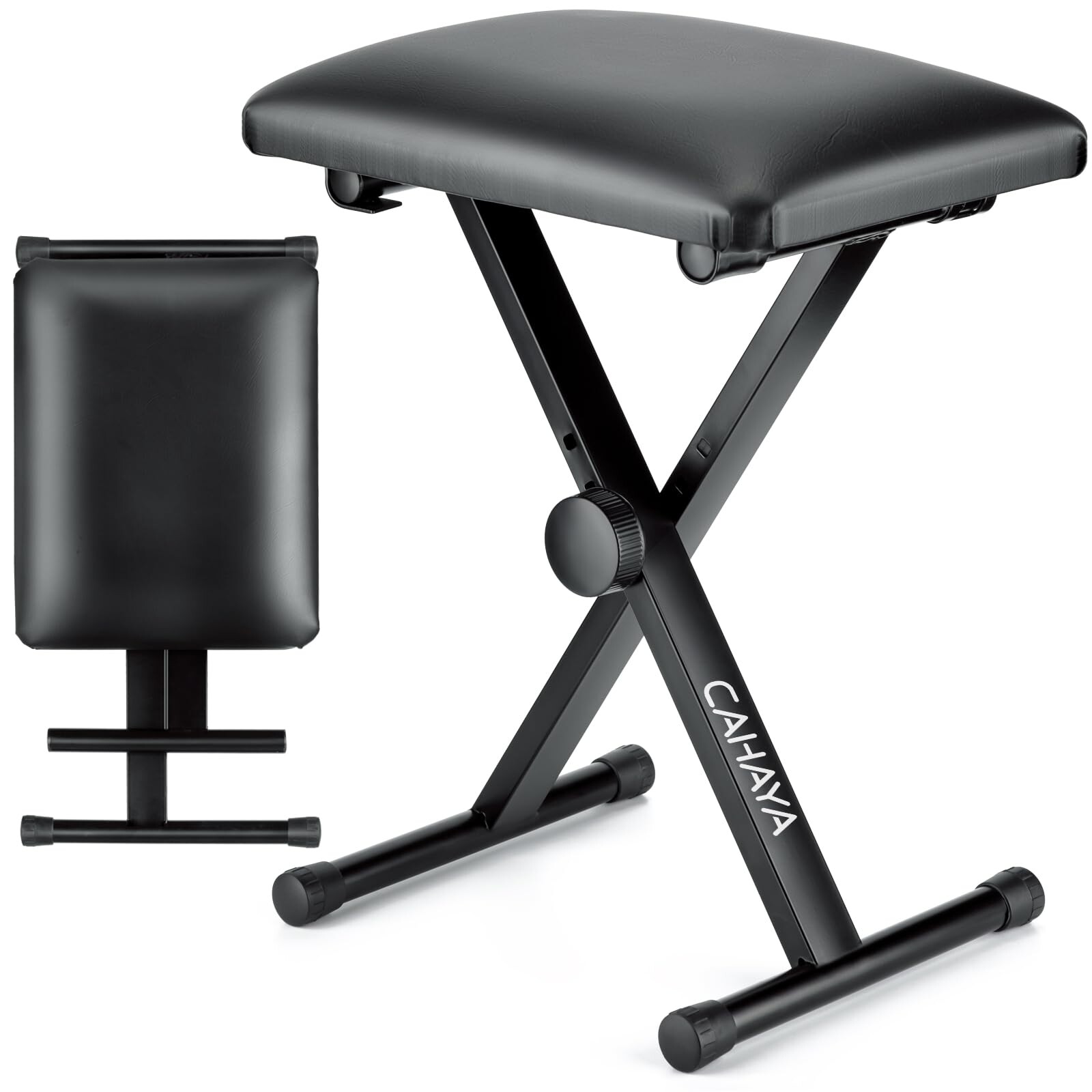 CAHAYA Keyboard Bench X-Style Height Adjustable 16.3-19.6in Padded ...