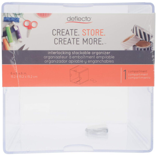 Deflecto Stackable Open Cube Organizer Desk and Craft Organizer Clea on ...