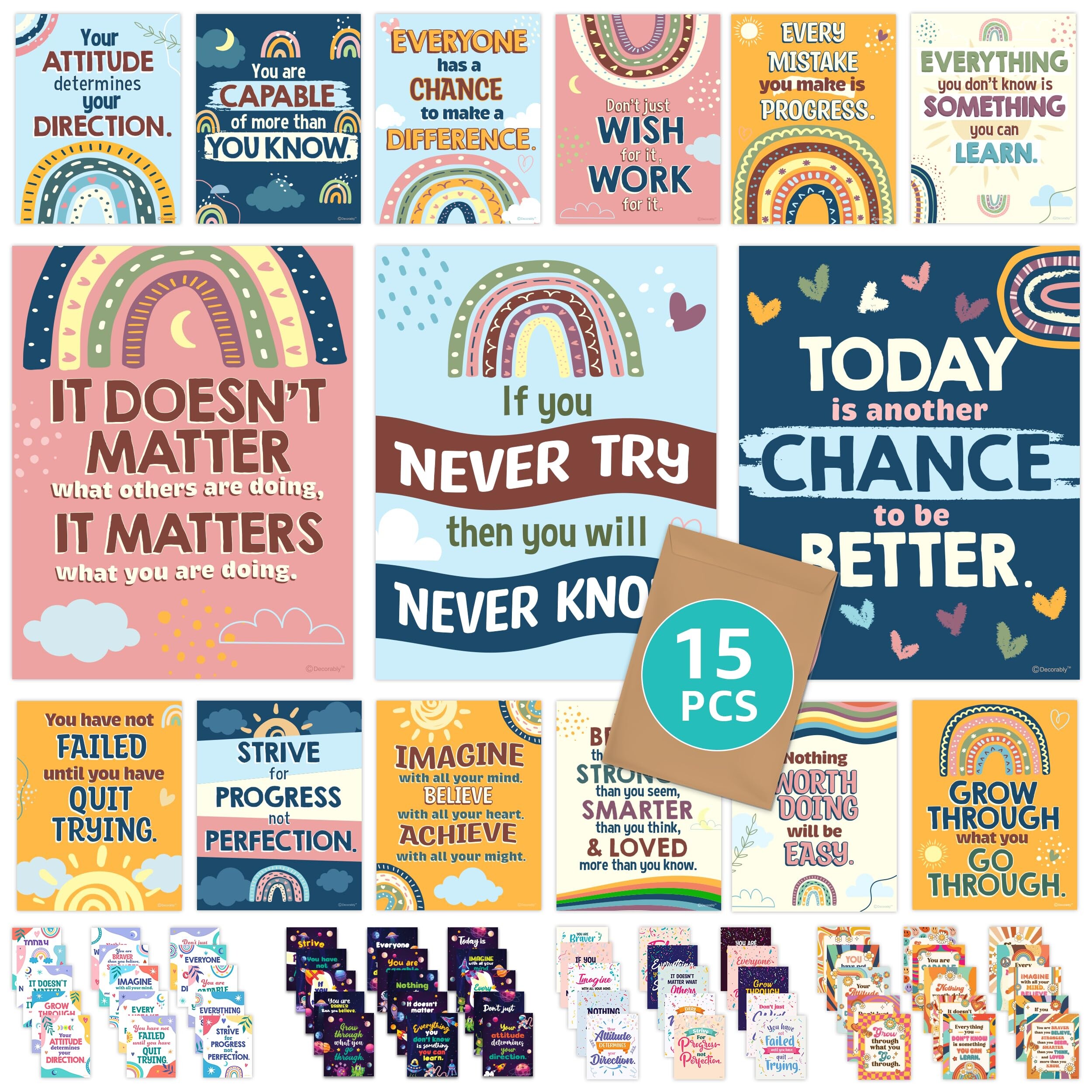 Decorably Motivational Posters for Classroom - 15 Boho Classroom ...