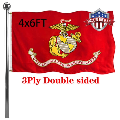 Jayus Double Sided US Marine Corps Military Flags 4x6 Outdoor Vivid ...