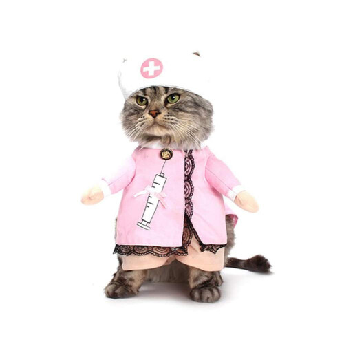 NACOCO Dog Cat Nurse Costume Pet Nurse Clothing Halloween Jeans Outfit ...