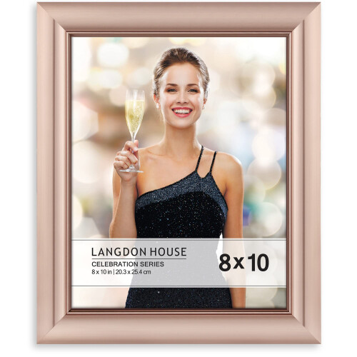 Langdon House 8x10 Rose Gold Picture Frame Contemporary Glam Photo Frame 8 x 10 Wall Mount or ...