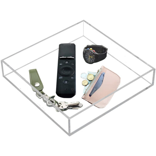 Waterproof Acrylic Vanity Tray, Remote Control Tray, Sturdy Valet Tray ...