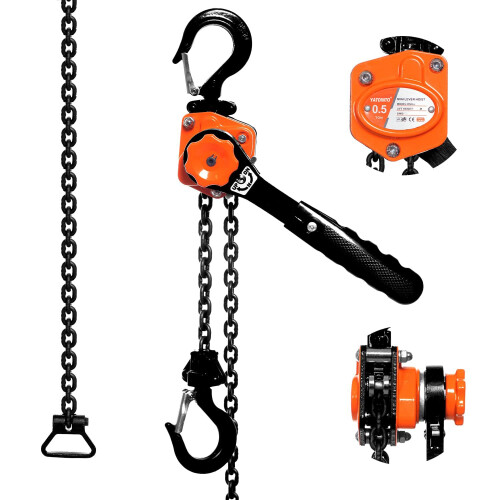 Yatointo Mini Lever Chain Hoist 1/2 ton 1100 lbs Lever Hoist 5 ft ...
