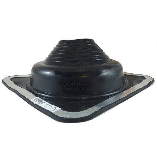Dektite Square Base Pipe Flashing Boot: #5 (DFE105B) Black Square Base ...