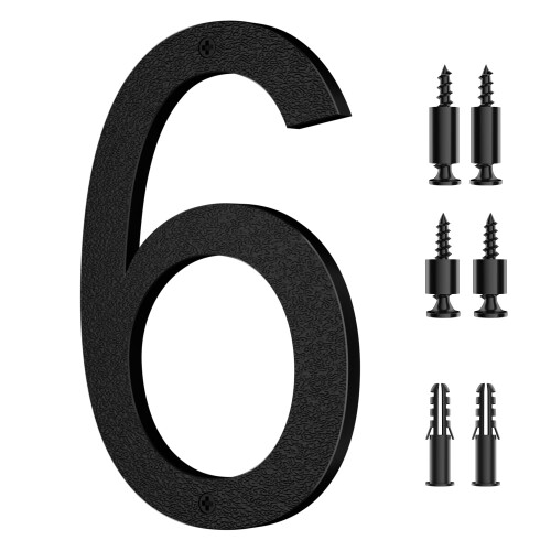 8 Inch Large Floating House Numbers IVERRA Black Modern House Number on ...