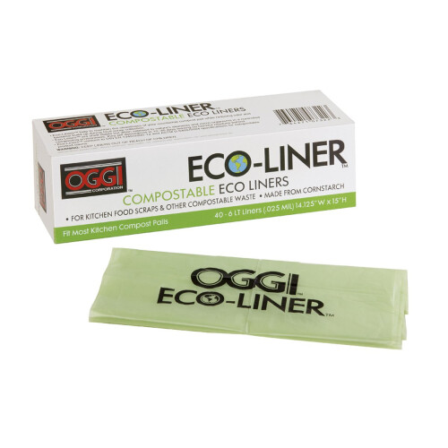 OGGI Eco-Liner Compostable Liners- Box of 40 Liners for Countertop ...