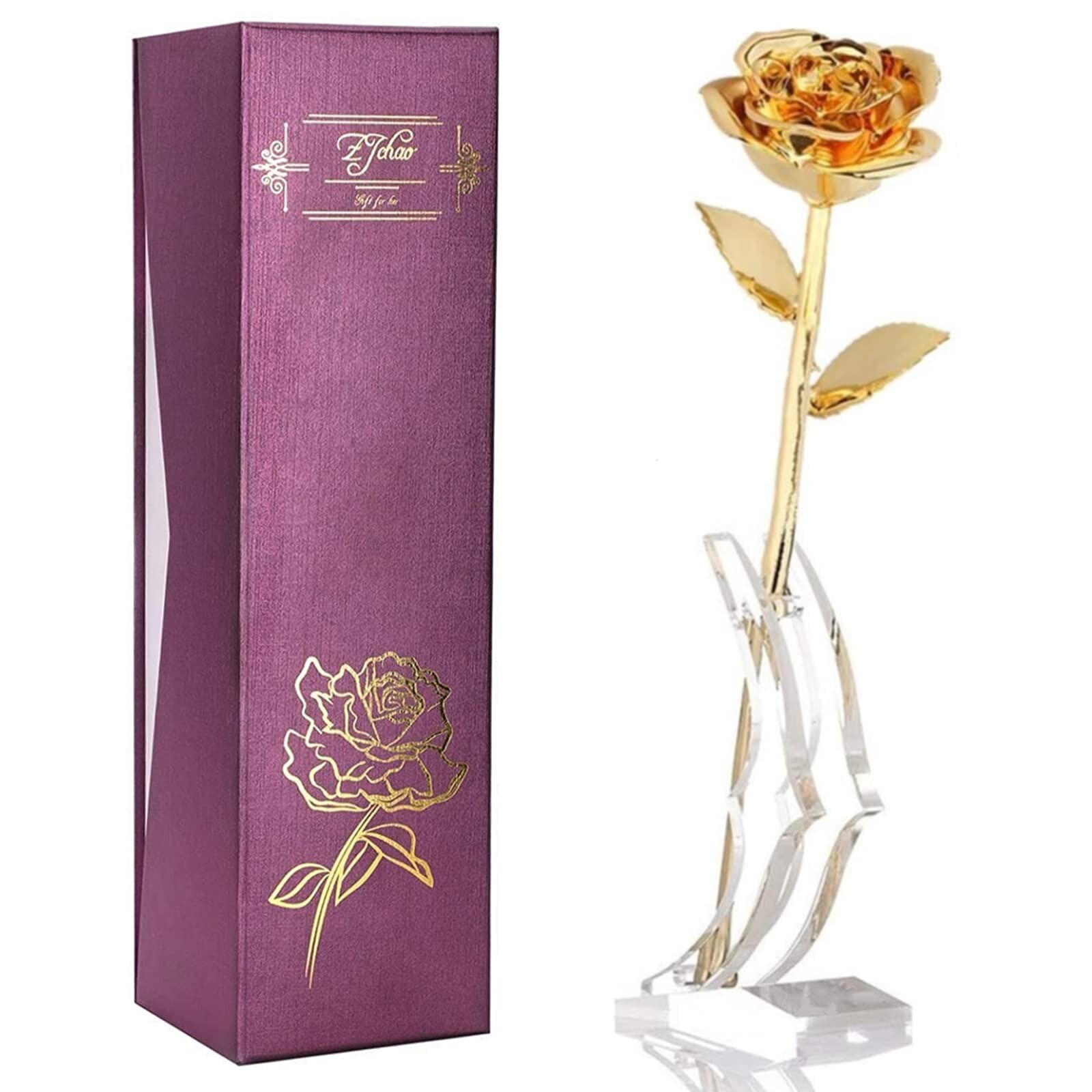 24 km rose en or pour son amour eternel Real Golden plaque preserve de ...