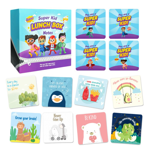 80 Super Kid Lunch Box Notes for Kids - Positive Affirmation Cards ...